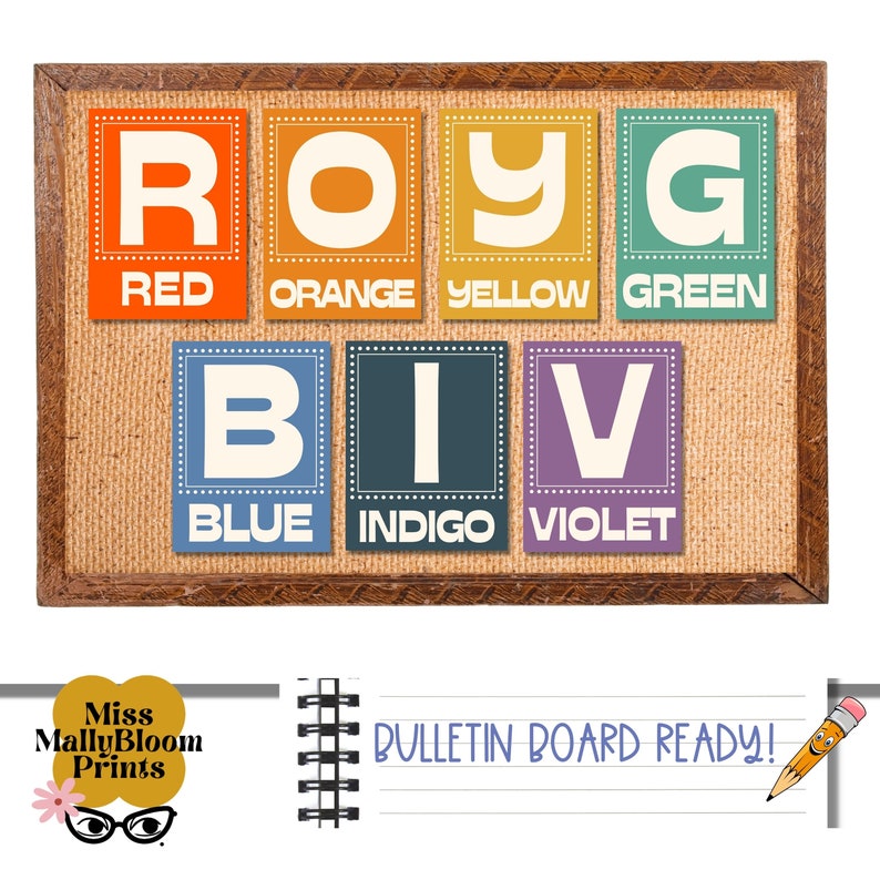 Classroom Poster Bundle ROYGBIV Rainbow Art Classroom Decor - Etsy