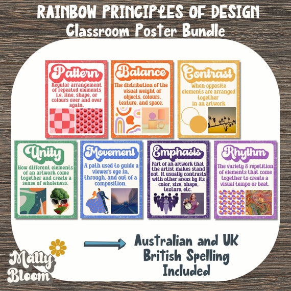 Classroom Poster Bundle Principles Of Design Classroom Decor Etsy 