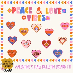 Valentine's Day Bulletin Board Kit or Classroom Valentines Decor, Easy ...