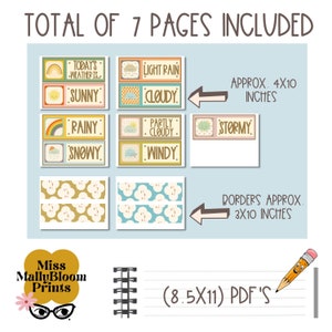 Weather Themed Bulletin Board Kit or Classroom Weather Decor, Preschool ...