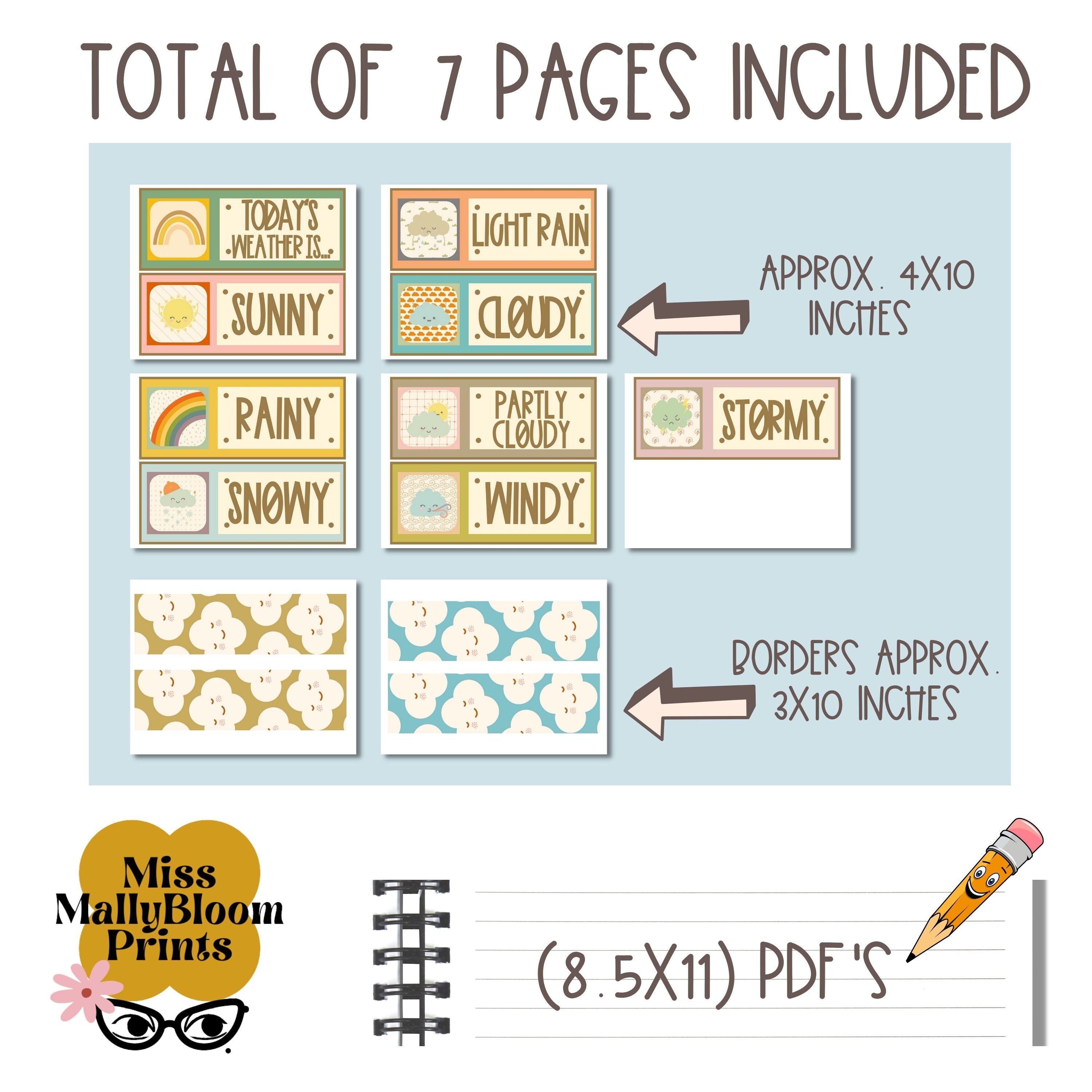 Weather Themed Bulletin Board Kit or Classroom Weather Decor - Etsy