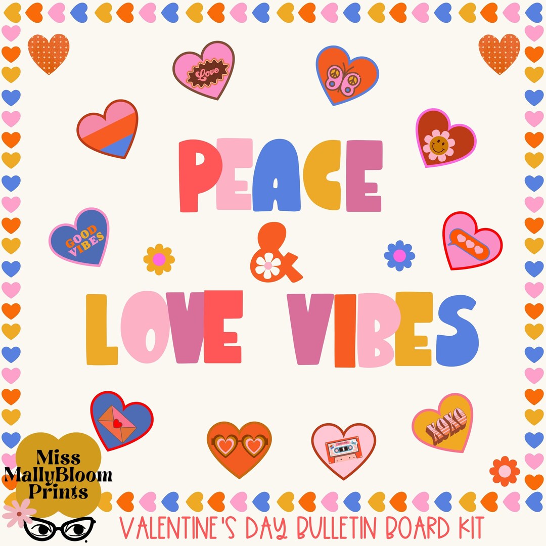 Valentine's Day Bulletin Board Kit or Classroom Valentines Decor, Easy ...