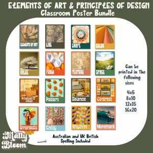 Elements of Art Classroom Decor Bundle, Principles of Design Posters ...