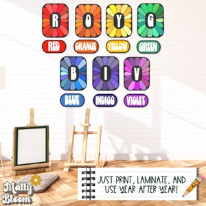 ROYGBIV Art Classroom Poster Bundle, Art Class Rainbow Decor,art ...