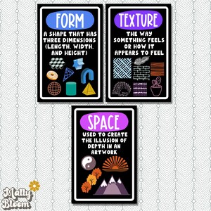 Classroom Poster Bundle, Rainbow Elements of Art Classroom Decor Bundle ...