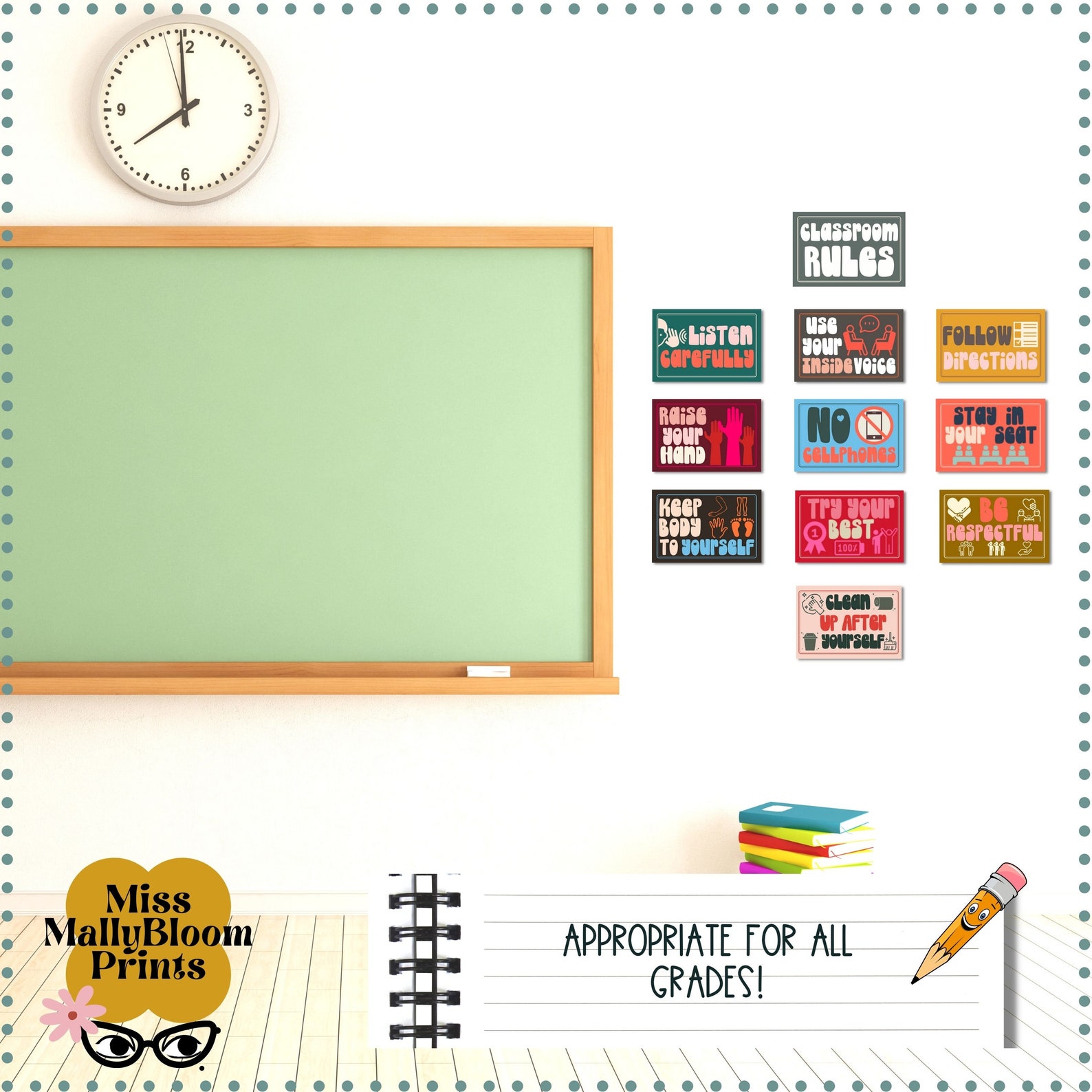 Classroom Rules Poster Bundle_bulletin Board Kit or Classroom - Etsy