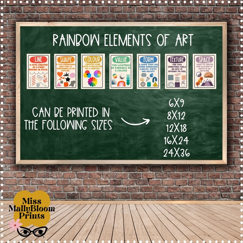 Classroom Poster Bundle Rainbow Elements of Art Classroom | Etsy