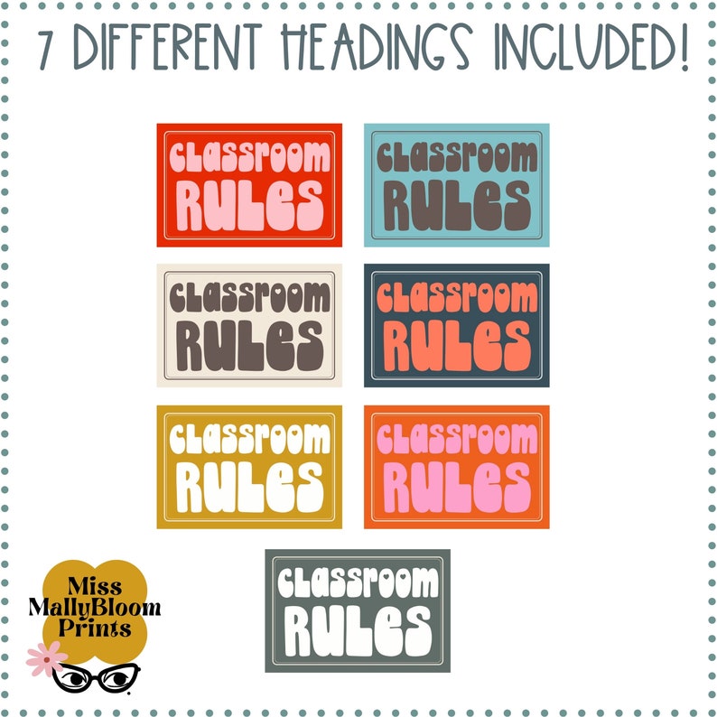 Classroom Rules Poster Bundle_bulletin Board Kit or Classroom - Etsy