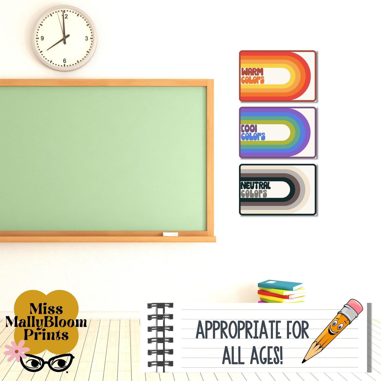 Art Classroom Decor, Warm, Cool, Neutral Color Poster Bundle, Art Room ...