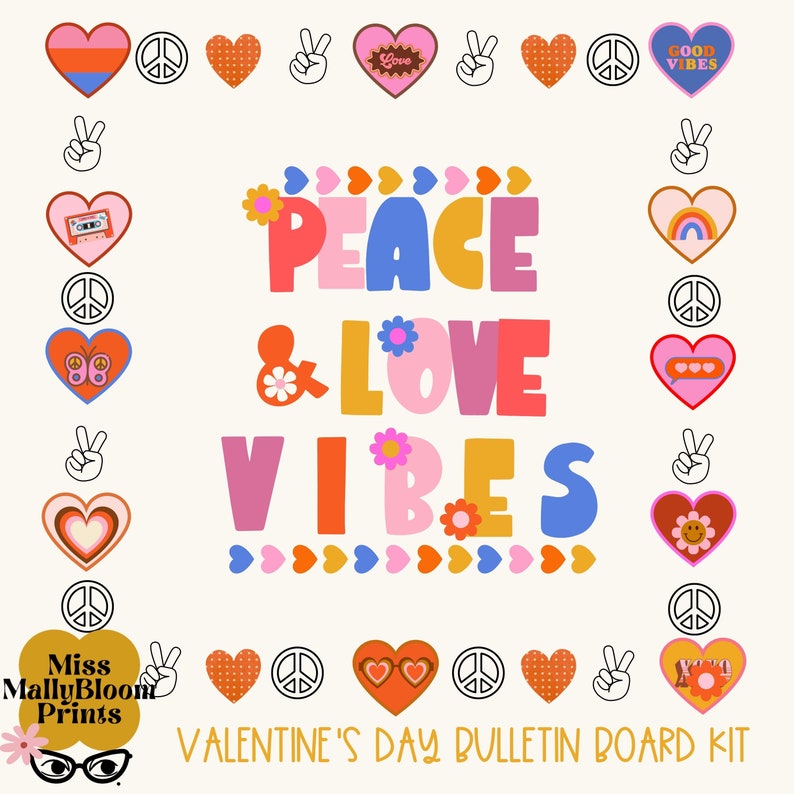 Valentine's Day Bulletin Board Kit or Classroom Valentines Decor, Easy ...