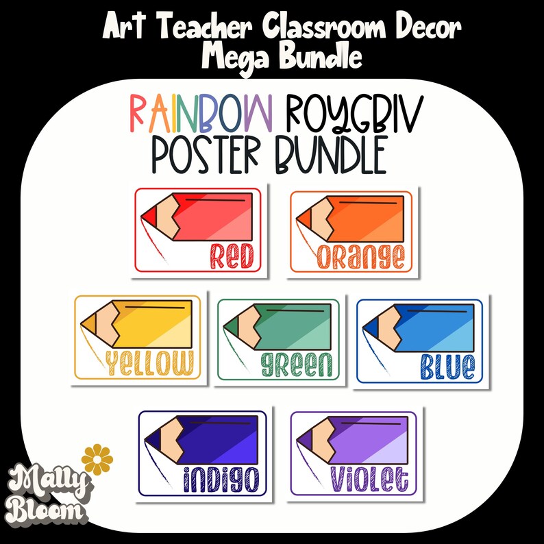 Rainbow Elements of Art Classroom Decor Bundle,principles of Design ...