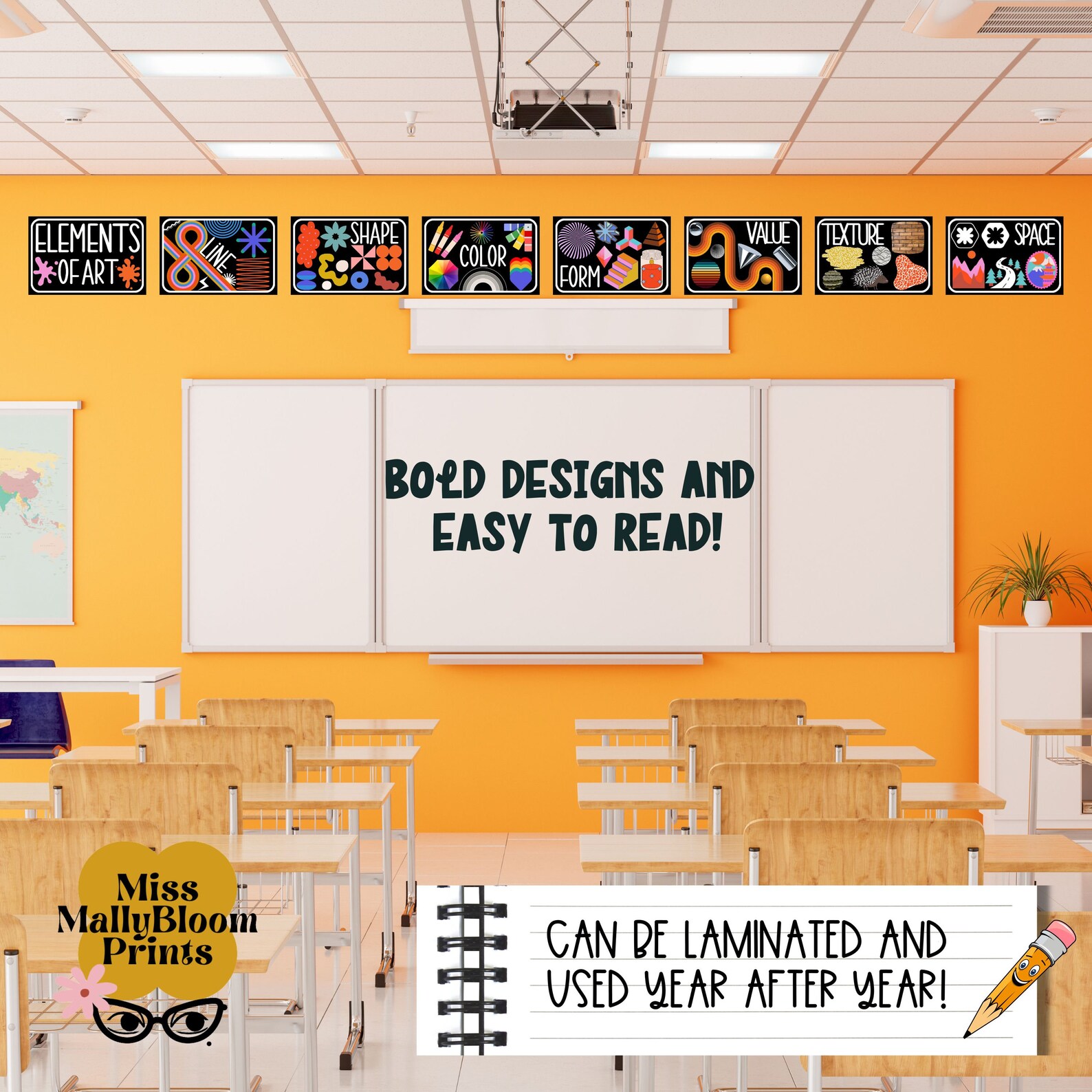 Elements of Art, Principles of Design Poster Bundle, Classroom Decor ...