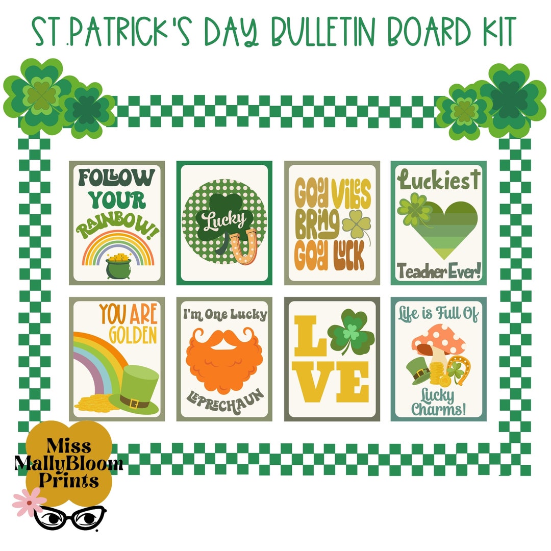 St.patrick's Day March Bulletin Board Kit, Holiday Classroom Decor ...