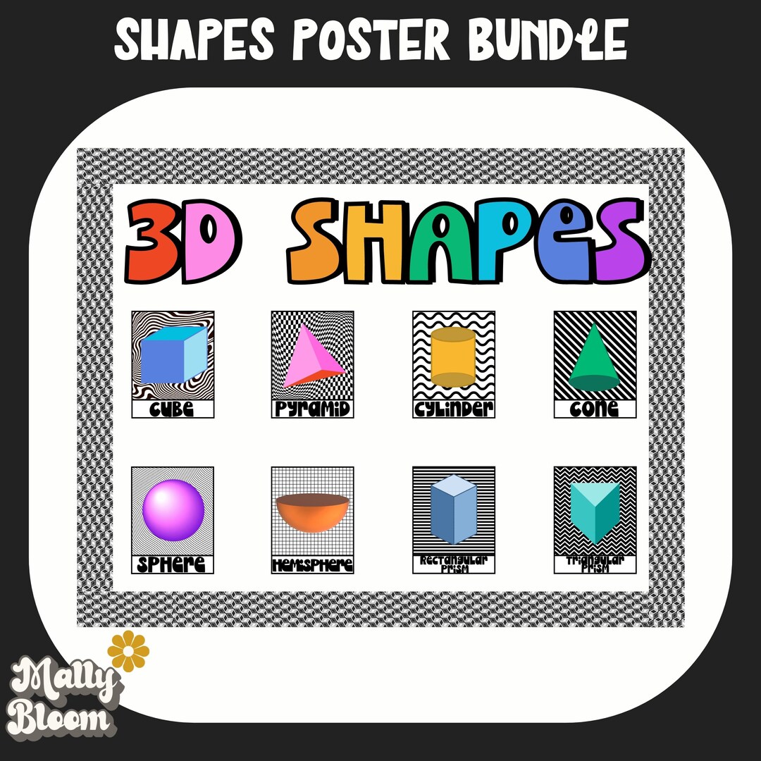 Art Classroom Poster Bundle, Shapes Classroom Decor, Art Teacher ...
