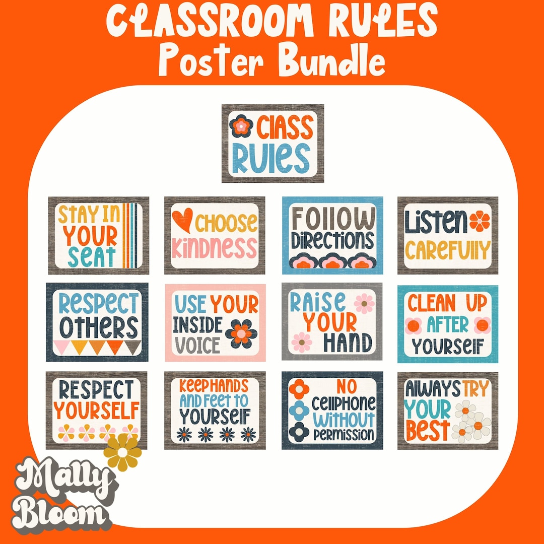 Classroom Rules Poster Bundle_bulletin Board Kit or Classroom Decor ...
