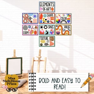 Elements of Art Poster Bundle, Classroom Decor, Classroom Poster Bundle ...