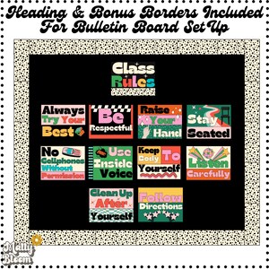 Classroom Rules Poster Bundle, Classroom Expectations, Bulletin Board ...