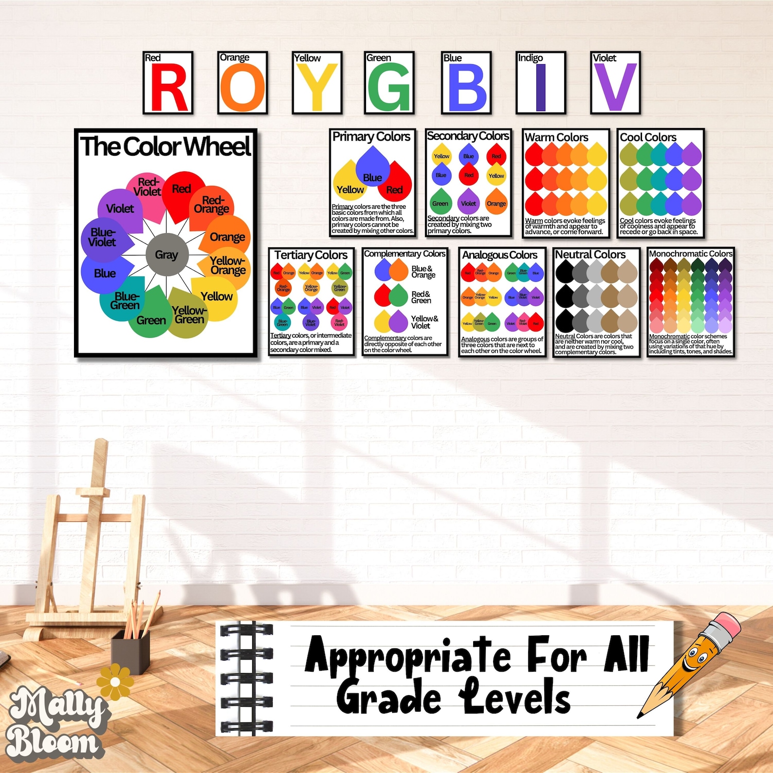 Color Wheel Poster, Art Classroom Decor, Color Wheel Printable, Color ...