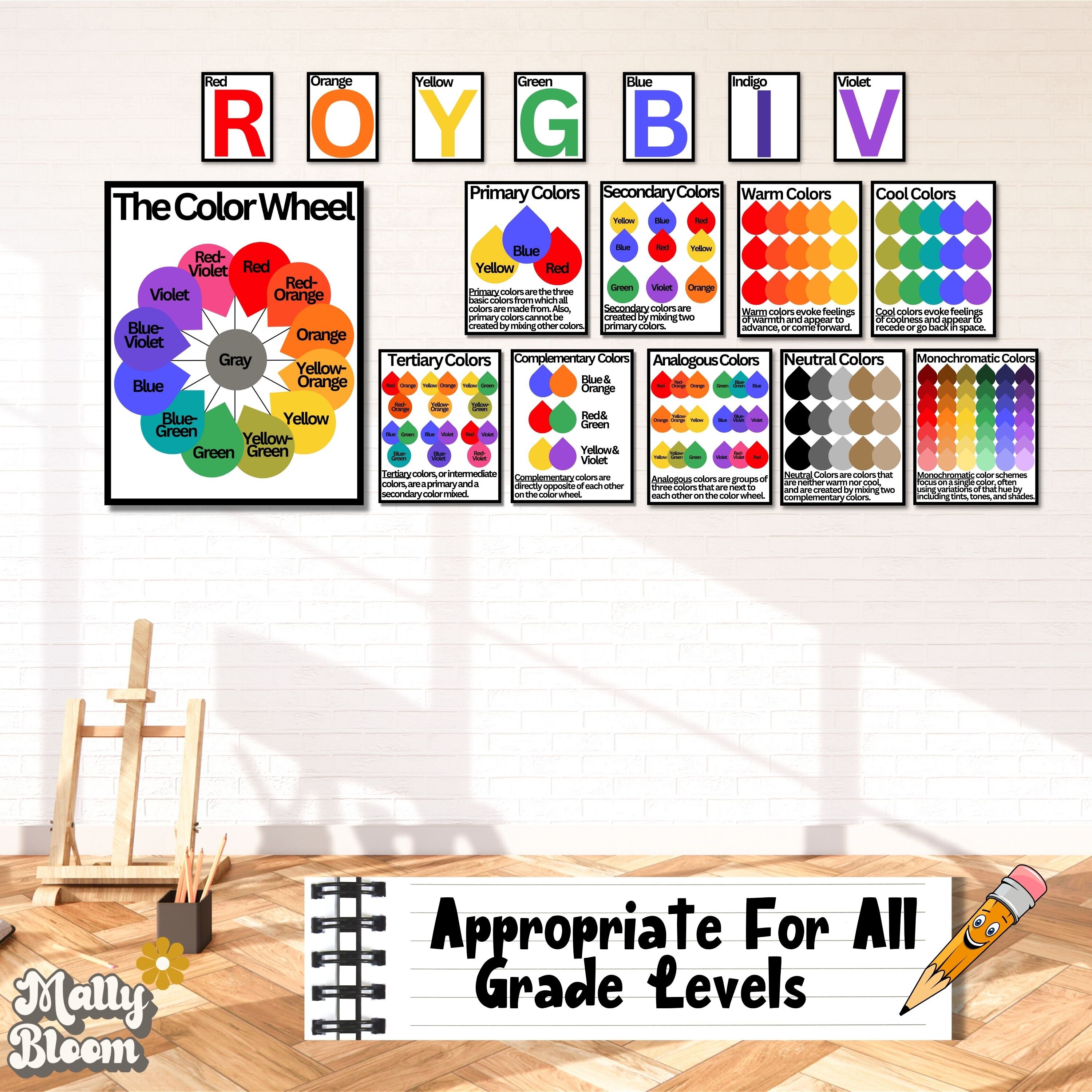 Color Wheel Poster, Art Classroom Decor, Color Wheel Printable, Color ...