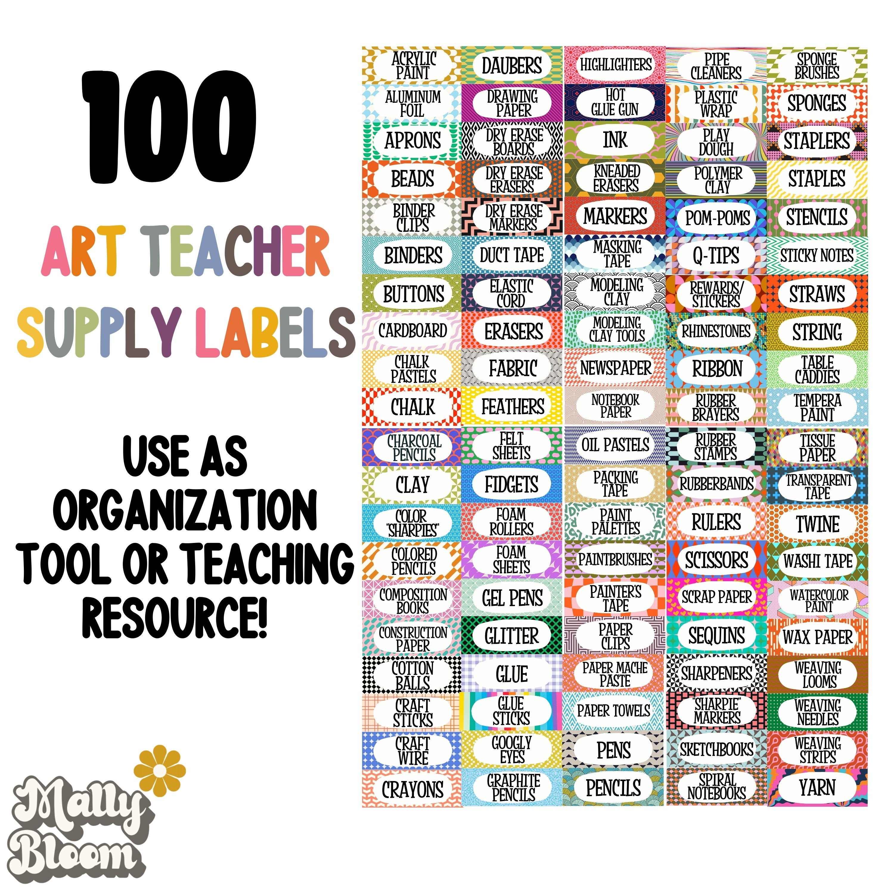 Art Classroom Supply Labels Art Closet Organization Labels - Etsy