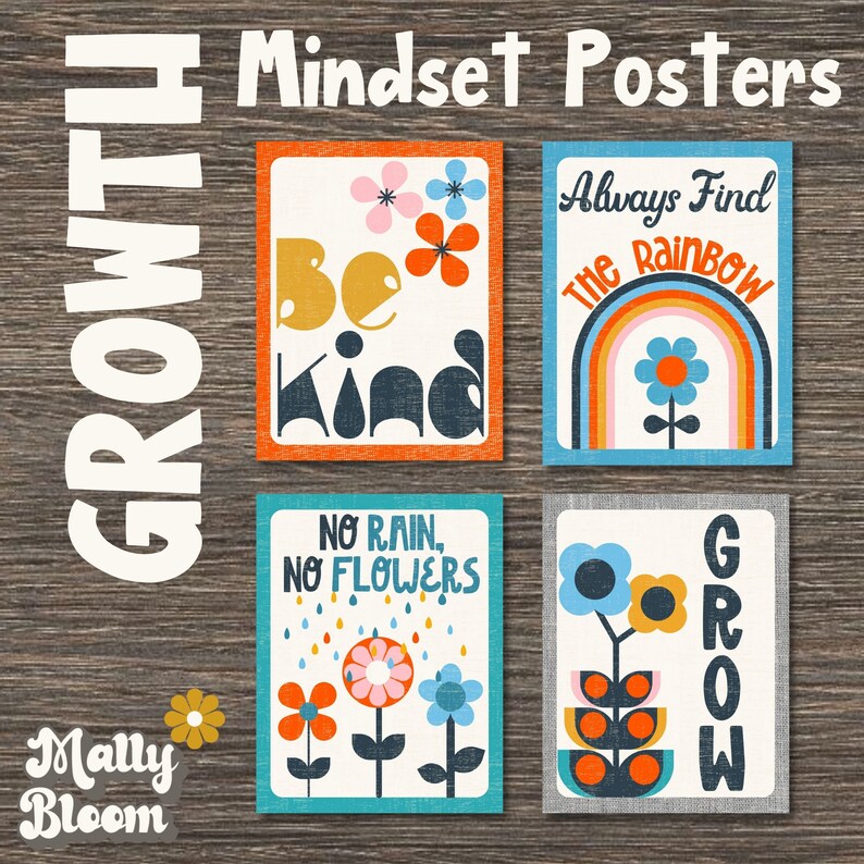 Growth Mindset Poster Bundle Classroom Quotes Decor Bulletin - Etsy