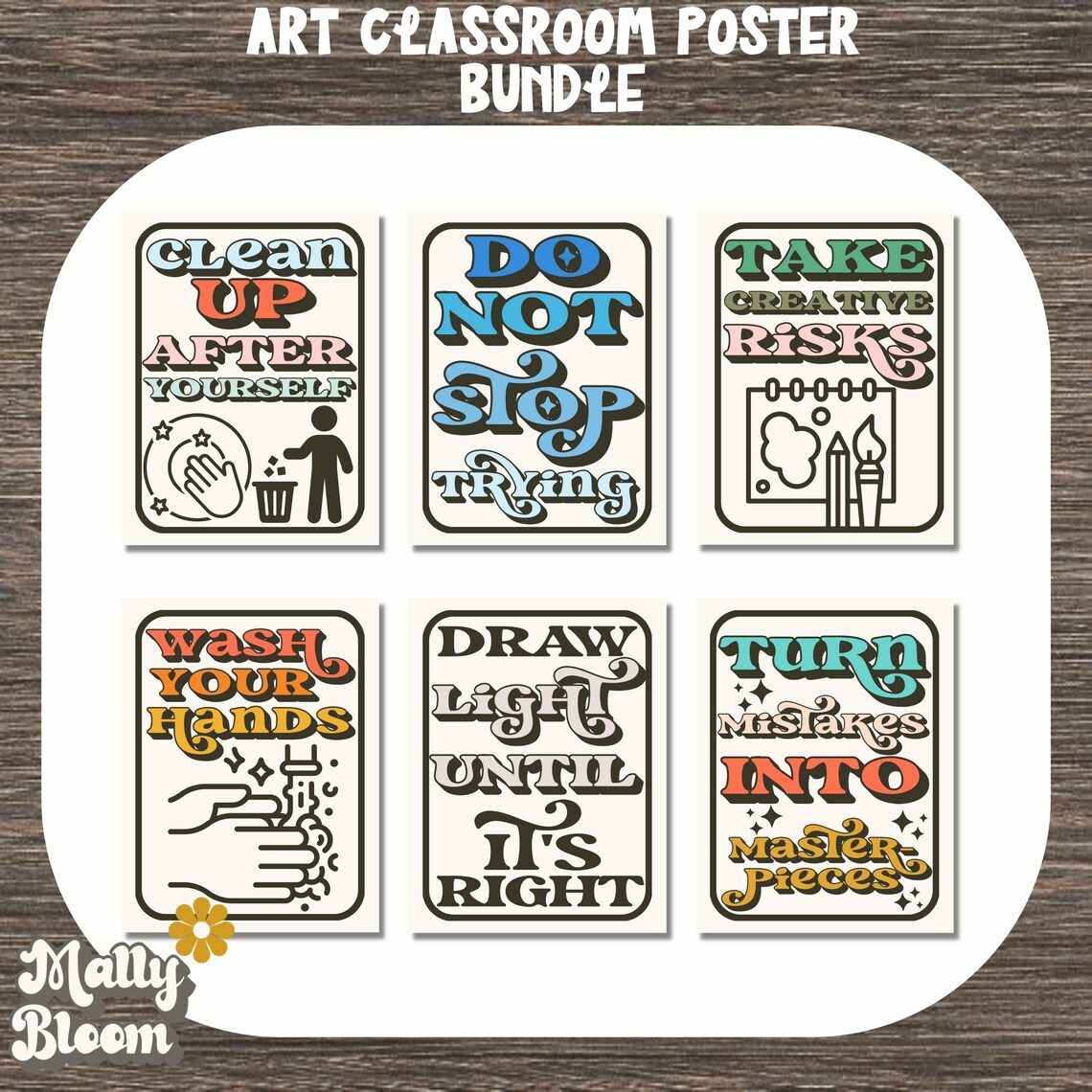 Art Classroom Rules Poster Bundle, Art Classroom Decor, Art Teacher ...