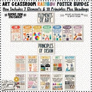 Rainbow Elements of Art Classroom Decor Bundle,principles of Design ...