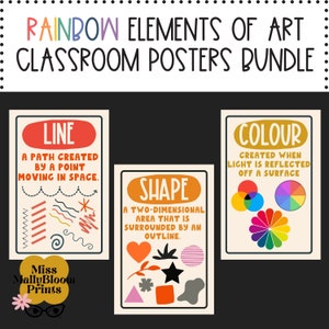Classroom Poster Bundle, Rainbow Elements of Art Classroom Decor Bundle ...