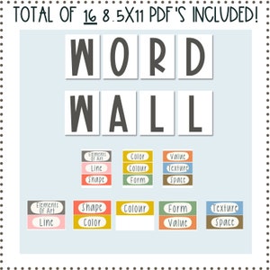 Elements of Art Word Wall Art, Classroom Decor, Word Wall Signs, Art ...