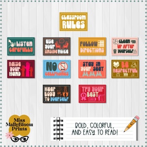 Classroom Rules Poster Bundle_bulletin Board Kit or Classroom Decor ...