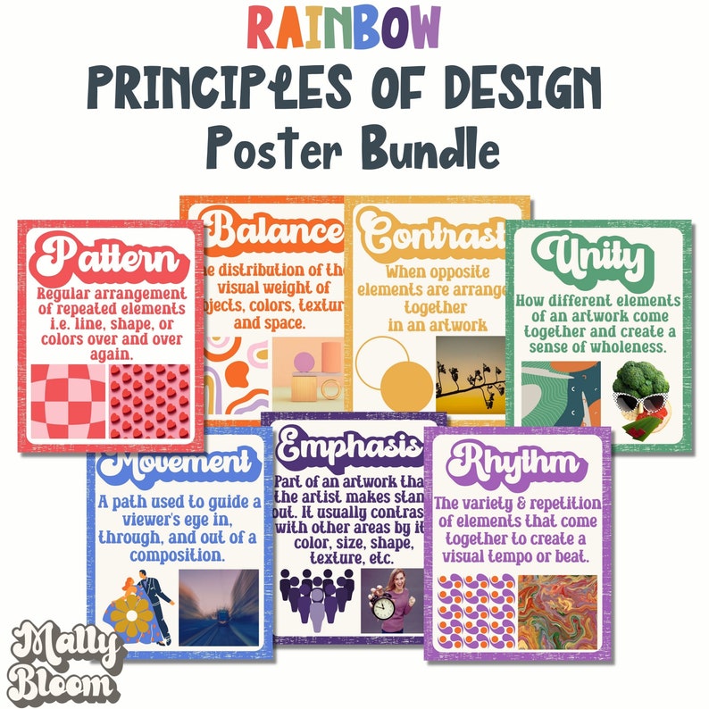 Classroom Poster Bundle Principles Of Design Classroom Decor Etsy 