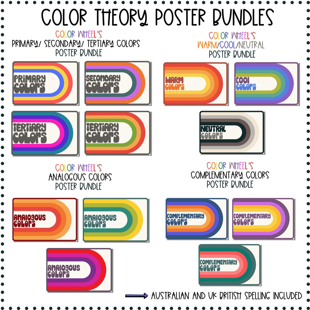 Art Classroom Decor,color Theory Poster Bundle,color Wheel,art Bulletin ...