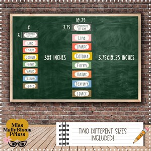 Elements of Art Word Wall Art, Classroom Decor, Word Wall Signs, Art ...