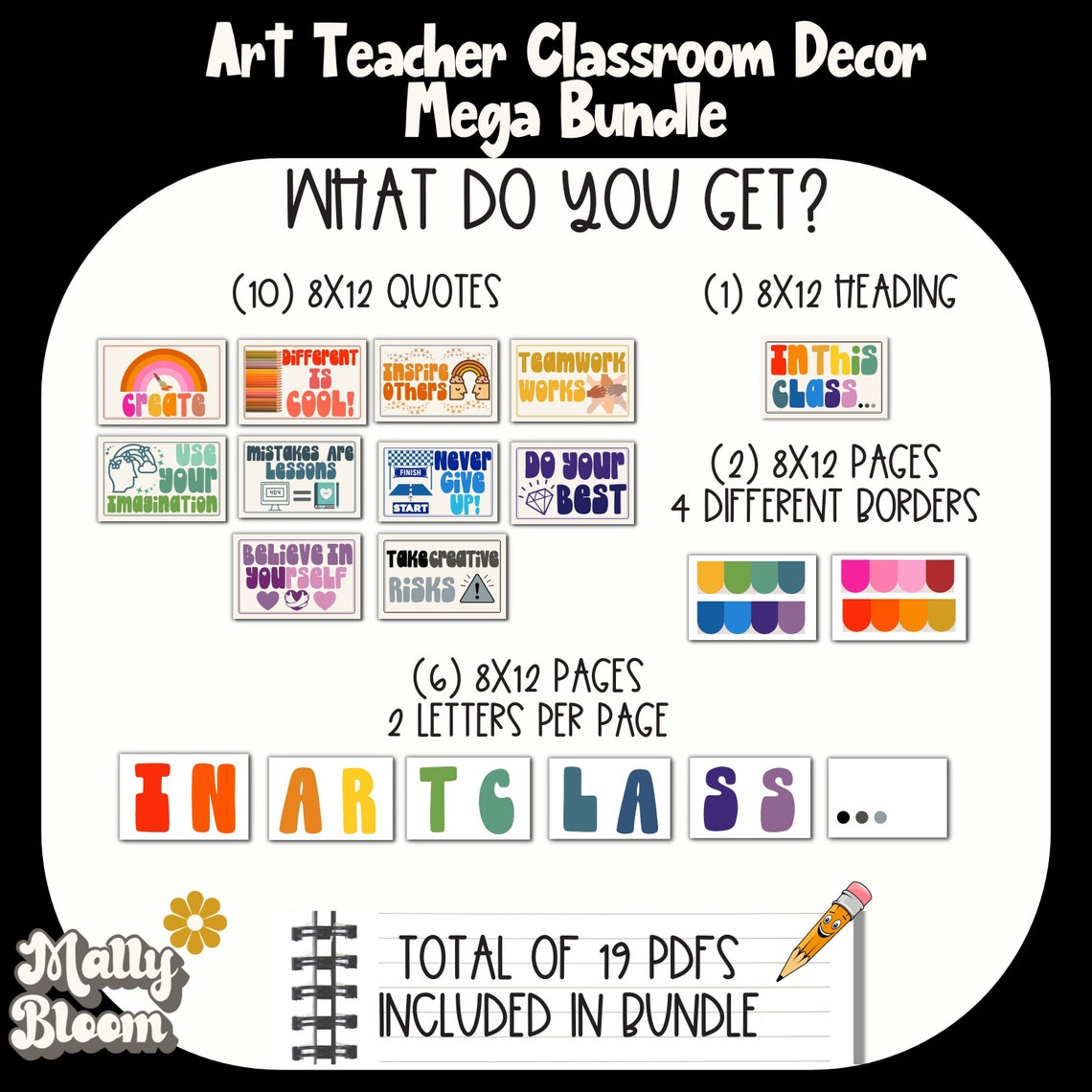 Rainbow Elements Of Art Classroom Decor Bundleprinciples Of Etsy 