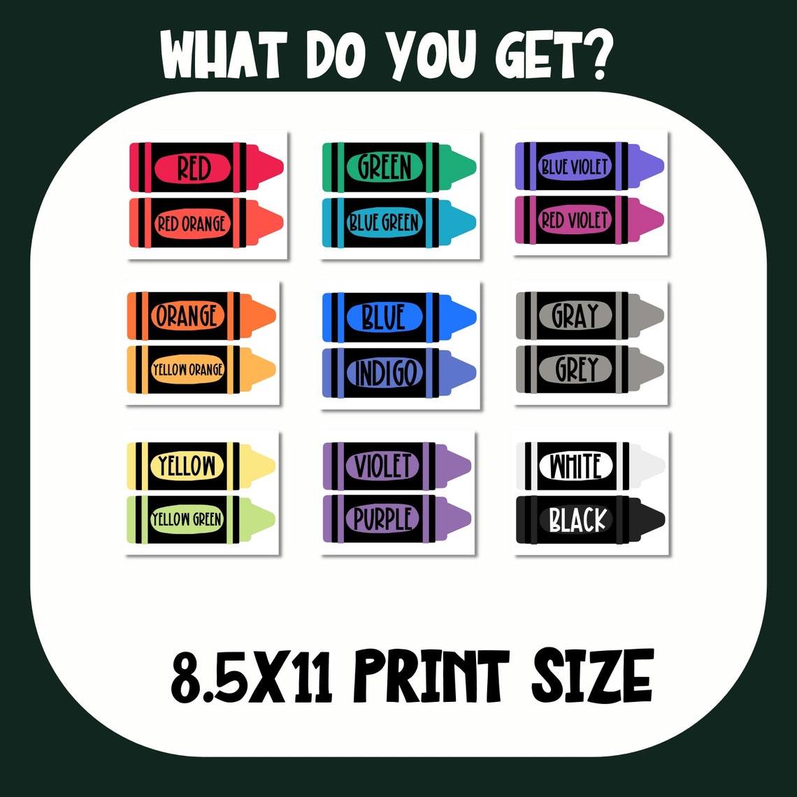 Color Wheel Poster Art Classroom Decor ROYGBIV Color Theory - Etsy