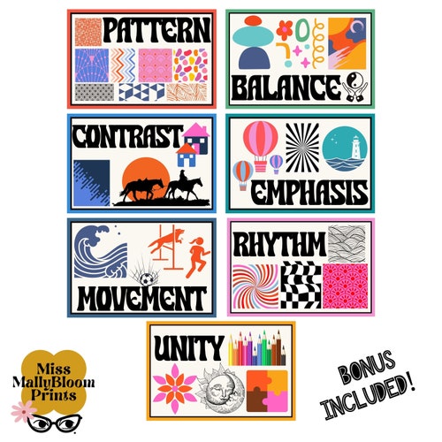 Classroom Poster Bundle Elements Of Art Art Classroom Decor Etsy 