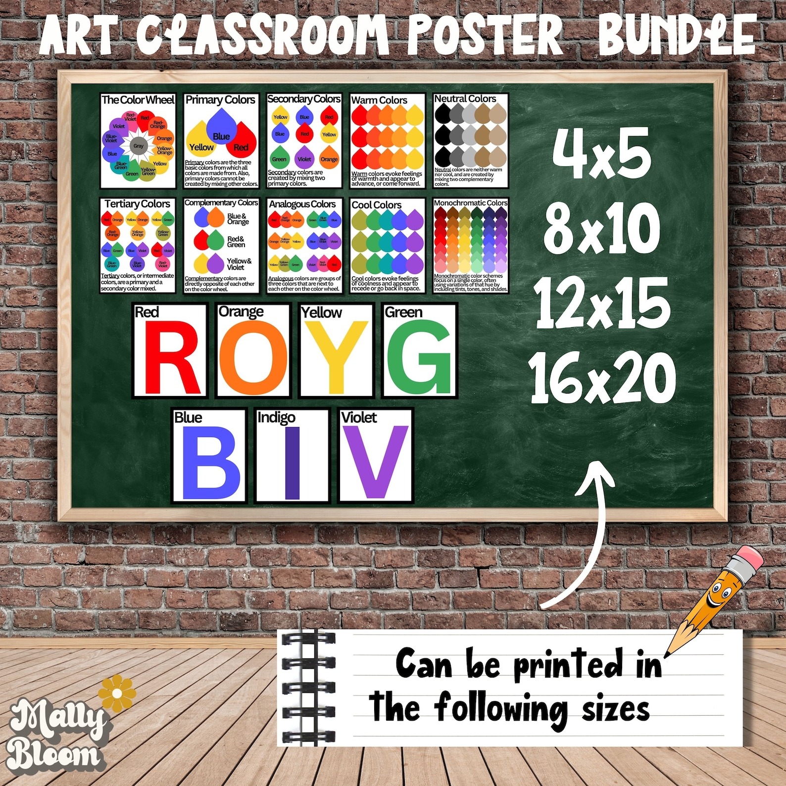 Color Wheel Poster, Art Classroom Decor, Color Wheel Printable, Color ...