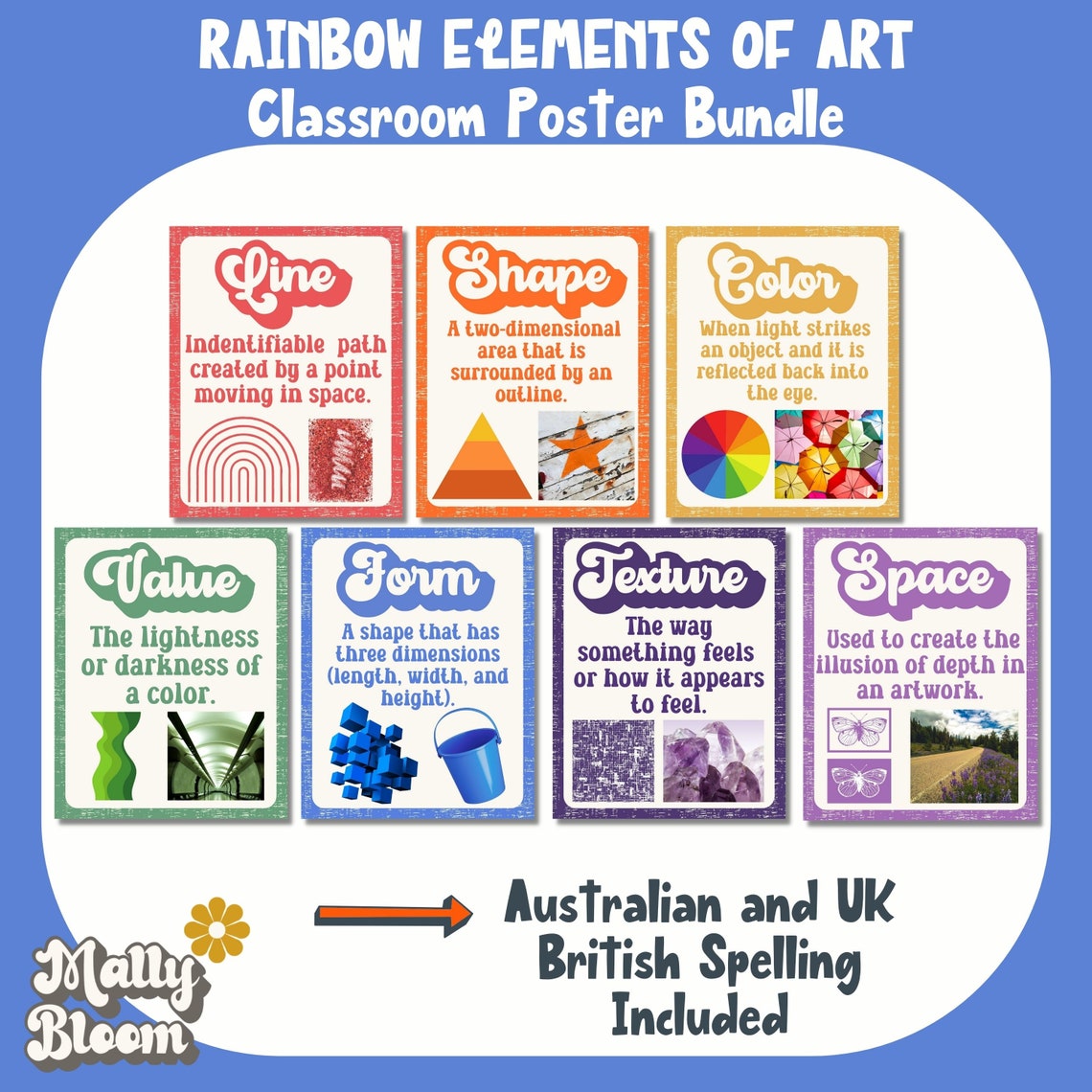 Classroom Poster Bundle Rainbow Elements of Art Classroom - Etsy