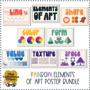 Rainbow Elements of Art Classroom Decor Bundle,principles of Design ...