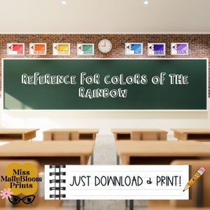 Classroom Poster Bundle, ROYGBIV Rainbow Art Classroom Decor Bundle ...