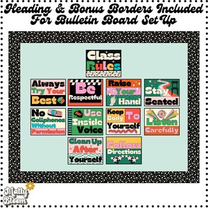Classroom Rules Poster Bundle, Classroom Expectations, Bulletin Board ...