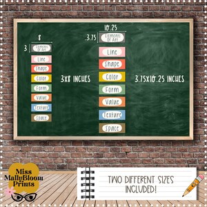 Elements of Art Word Wall Art, Classroom Decor, Word Wall Signs, Art ...