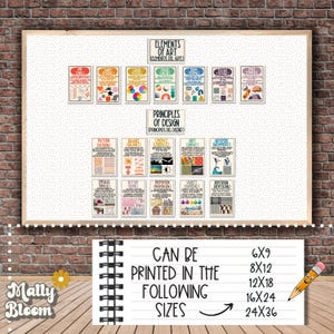 Spanish Bilingual Classroom Poster Bundle, Rainbow Elements of Art ...