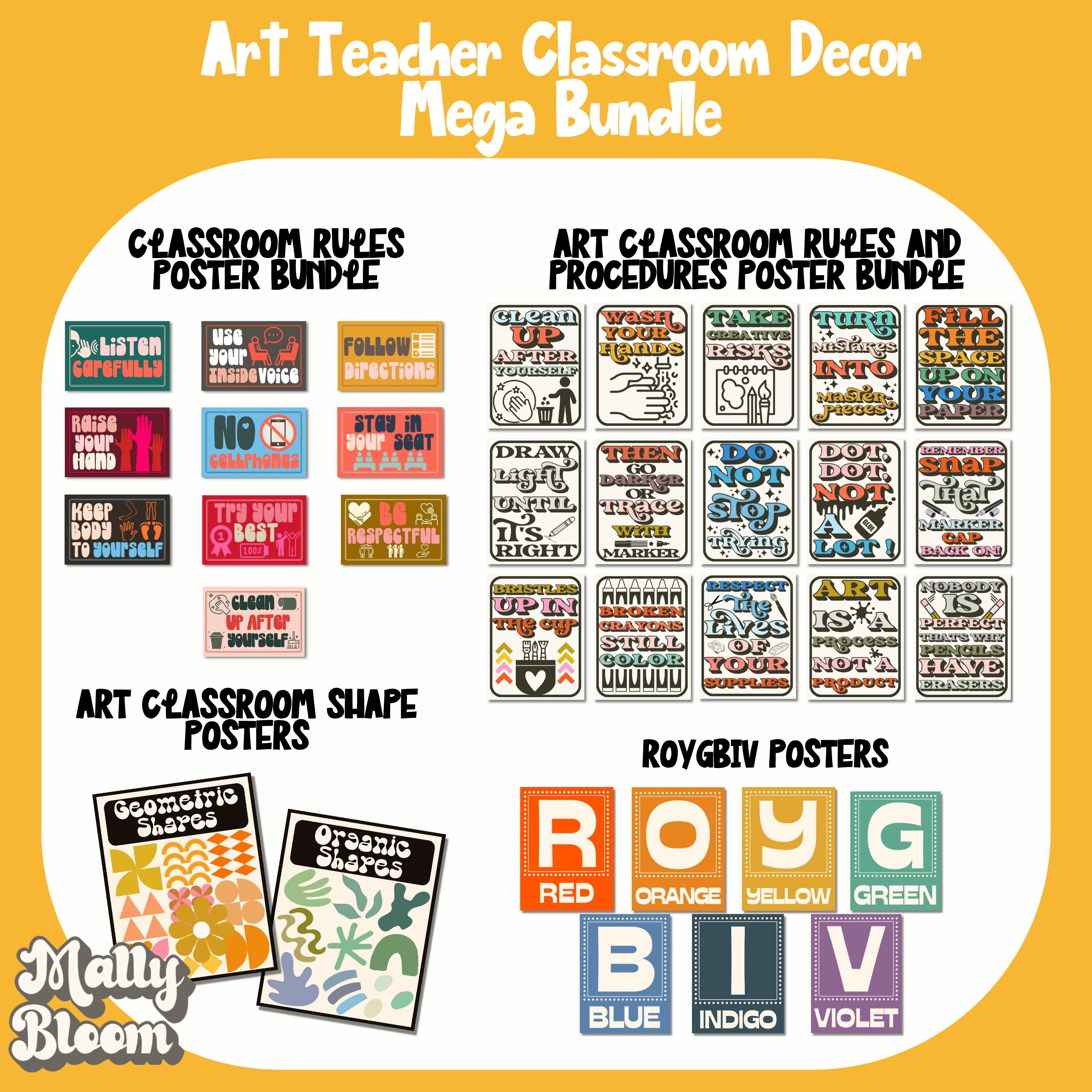 Art Classroom Decor Mega Bundle Art Class Rules and - Etsy