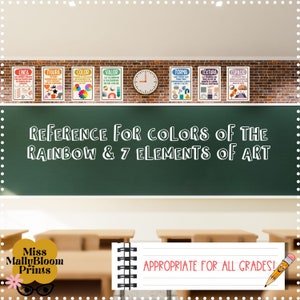 Spanish Classroom Poster Bundle, Rainbow Elements of Art, Spanish Class ...