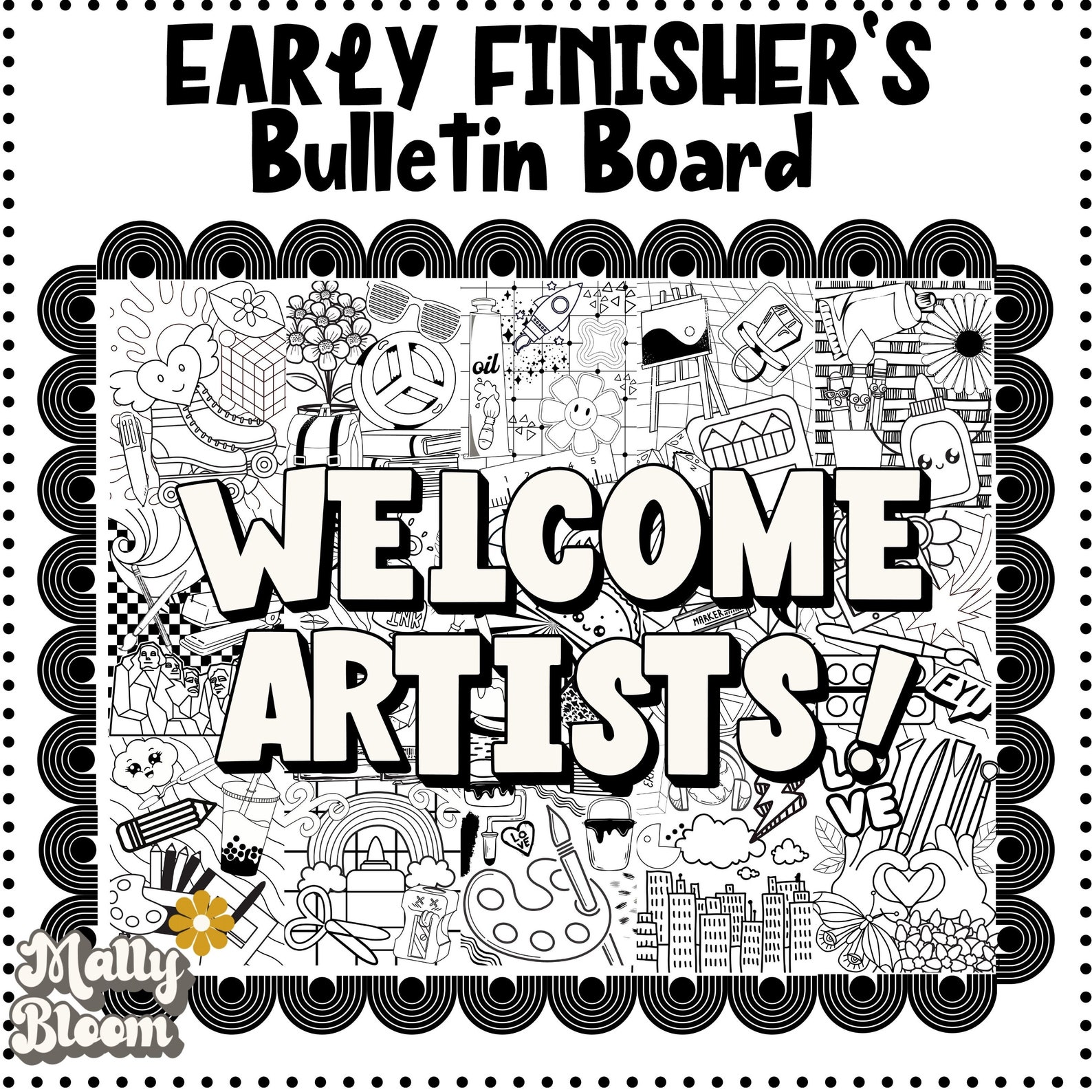 Art Bulletin Board Kit Art Room Decor Art Teacher Decor - Etsy