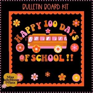 Happy 100 Days of School Bulletin Board Kit or Classroom Holiday Decor ...