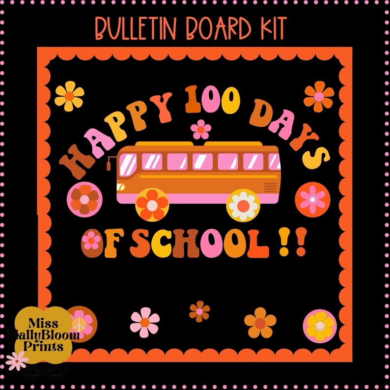 Happy 100 Days of School Bulletin Board Kit or Classroom - Etsy