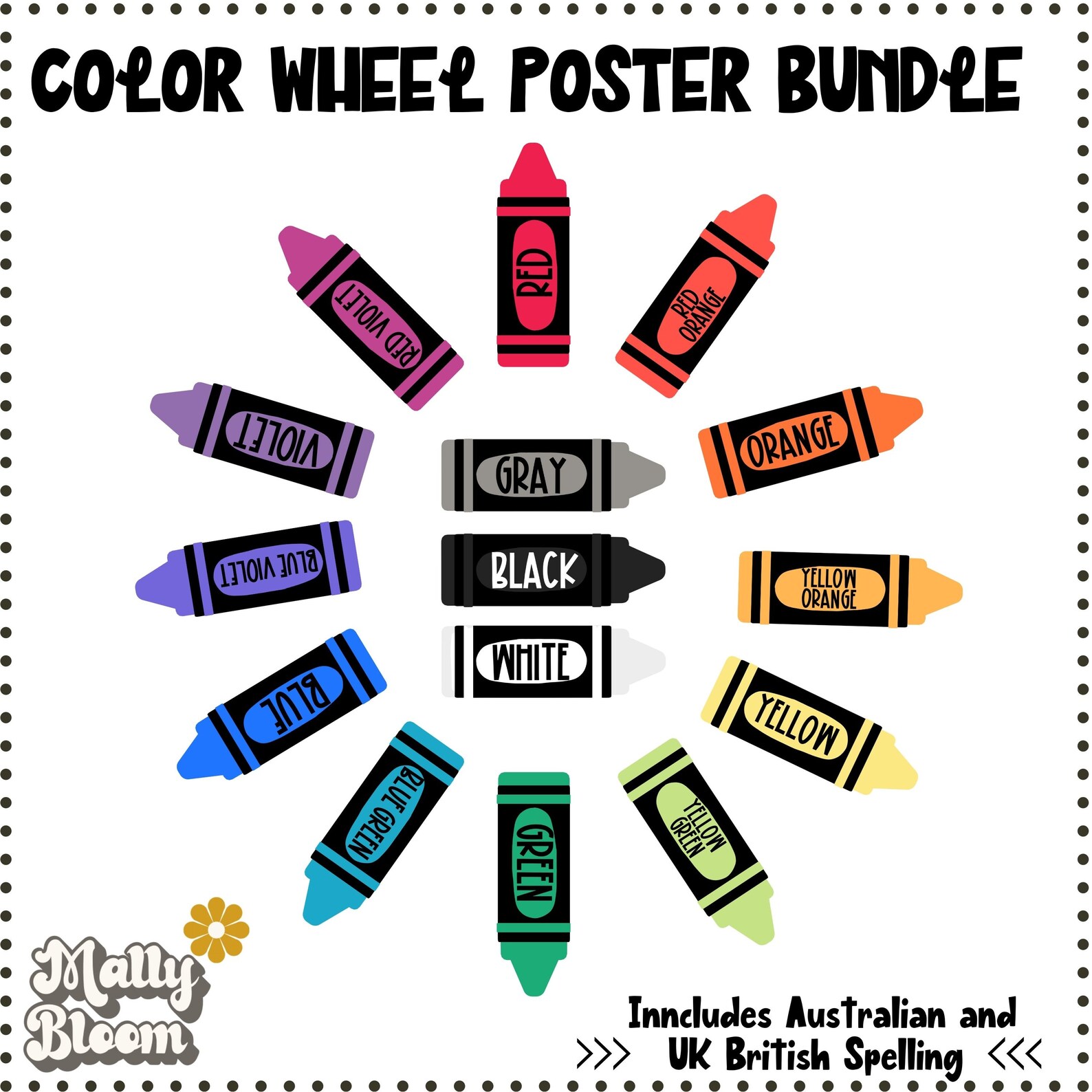 Color Wheel Poster Art Classroom Decor ROYGBIV Color Theory - Etsy