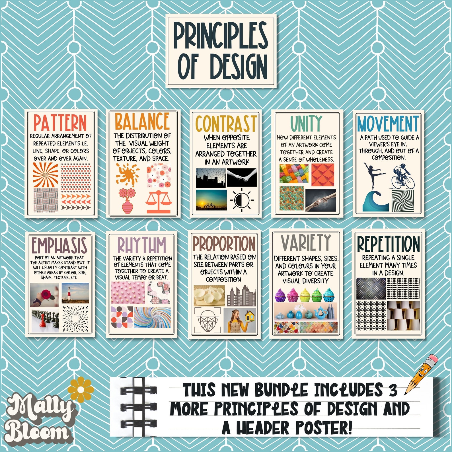 Rainbow Elements of Art Classroom Decor Bundle,principles of Design ...